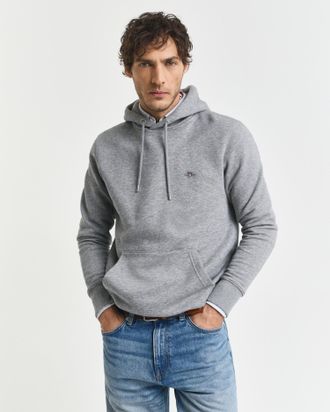 GANT Herren Shield Hoodie (XXXL) Grau MELANGE