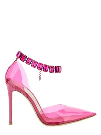 Gianvito Rossi Crystal-Embellished Heel Sandal - Pink