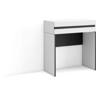 Skraut Home Skraut Home - Schminktisch, Frisiertisch mit Stauraum, 70x75x35 cm, mit Schublade, Schlafzimmer, Moderner Stil, Wei&szlig;