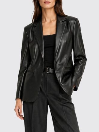 Semicouture Blazer droit en cuir &agrave; un bouton