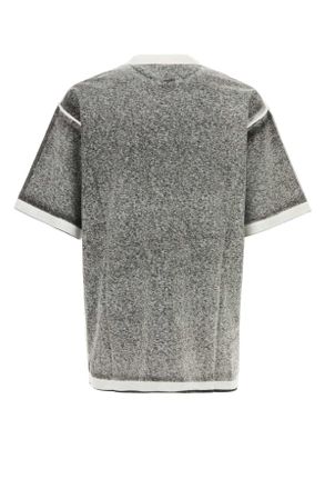 Balenciaga Mens Melange Grey Cotton Oversize T-Shirt Black Exterior Exterior: T-shirts And Polos