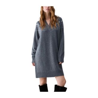 Liu Jo Wf6372 Ms009 L9527 Robe en maille - Femme - Robes - Gris - Taille: 44 FR