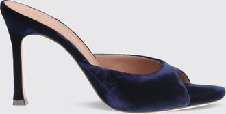 Amina Muaddi Mules Alexa en velours &agrave; bout ouvert et talon aiguille