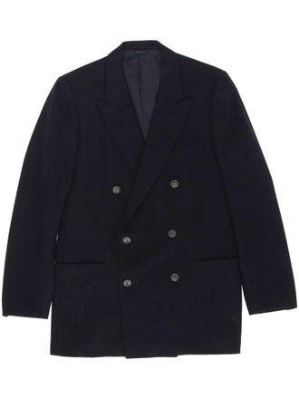 Saint Laurent blazer à boutonnière croisée - Bleu