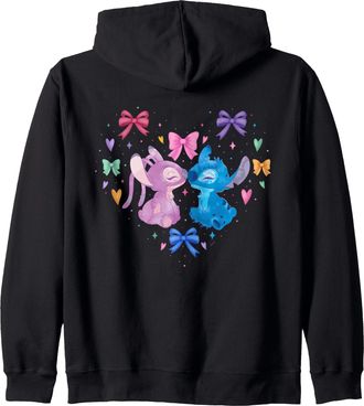 Disney Stitch & Angel Coquette Style Heart Valentines Day Kapuzenjacke