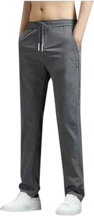 Generic Pantalons De Sport Homme Taille Élastique- Pantalon Grande Taille Décontracté Élasticité Ample Droit Style Coréen Chic Respirante Couleur Unie Comfort