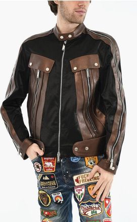Dsquared2 Satin Two-Tone Jacket with Zip Sleeve size 46