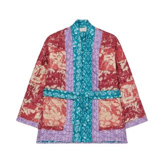 Pierre-Louis Mascia Femme, Blouses et Chemises, Multicolore, Taille: 40 FR Veste Kimono Matelassée en Soie