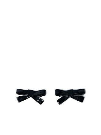 Balenciaga bow high-shine earrings - Schwarz