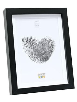 Deknudt Frames S40AK2-P1-15.0X20.0 Bilderrahmen Basic mit Passpartout mit hoher Zierleiste, Holz/MDF, 22,2 x 17,2 x 2,96 cm, Schwarz