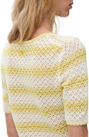Loewe Paulas Ibiza - Pull manches courtes en coton m&eacute;lang&eacute;