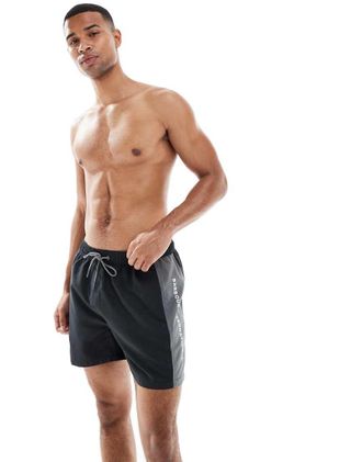Barbour Short de bain à logo - Noir