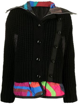 sacai Kleid mit Blumen-Print - Schwarz