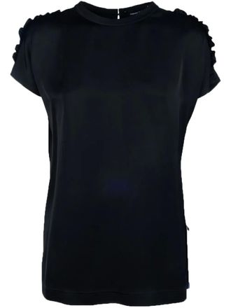 Fabiana Filippi t-shirt à bord volanté - Noir