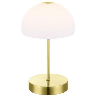 Globo Lighting Snowflake Lampe de chevet LED 3000K, abat-jour en verre opale couleur laiton