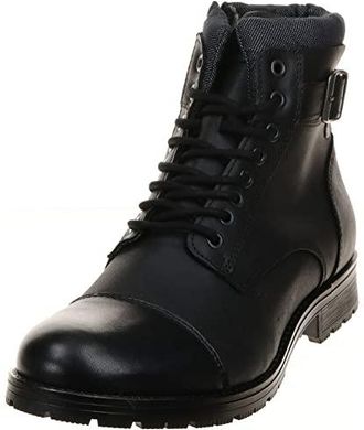 Jack & Jones Jfwalbany Leather Anthracite STS, Bottes Motardes Homme, Gris, 42 EU