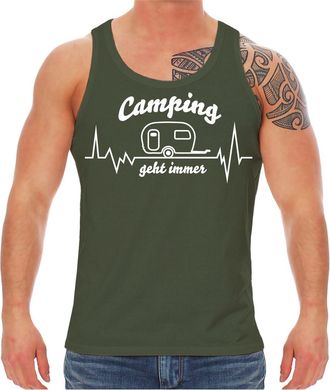Spass Kostet Herren Tanktop Trägershirt Camping sprüche Motive Camper unterhemden