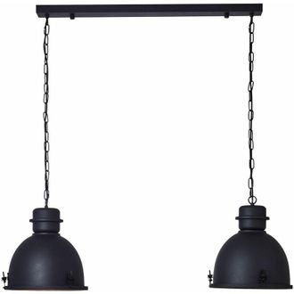 Brilliant Lampe, Kiki Pendelleuchte 2flg schwarz korund, Metall, 2x A60, E27, 52W,Normallampen (nicht enthalten) - Brilliant