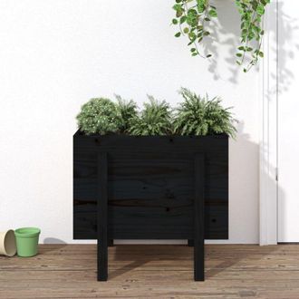 vidaXL Vidaxl - Jardini&egrave;re noir 62x50x57 cm bois massif de pin