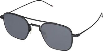 Thom Browne unisex, Accessoires, Noir, Taille: 50 MM Lunettes de soleil aviateur carr&eacute;es en titane