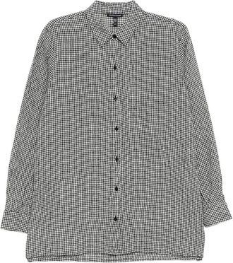 Eileen Fisher Kariertes Leinenhemd - Schwarz