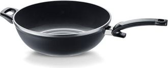 FISSLER Ceratal Orbit Black/Aluminium-Wok (Ø 32 cm, 6 L) große Keramik-Bratpfanne beschichtet antihaftend, hoher Rand, Made in Germany - Induktion