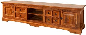 Massivmoebel24 TV-Board Akazie 220x50x55 honig lackiert oxford 0341