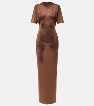 Acne Studios Robe longue Dueda imprim&eacute;e