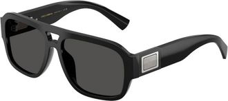 Dolce & Gabbana Homme, Accessoires, Noir, Taille: 58 MM Lunettes de soleil pilote