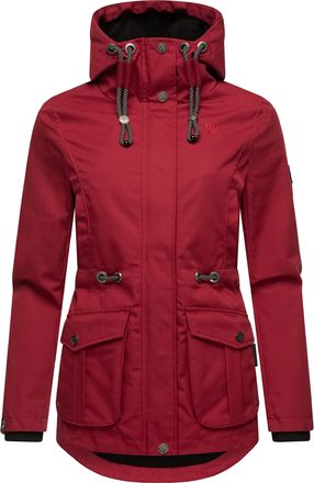 Marikoo Damen leichter &Uuml;bergangsparka mit Kapuze Babetaa Prc Blood Red Gr. M
