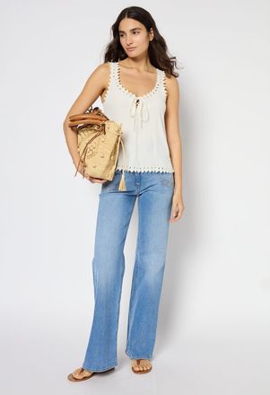 Gerard Darel D&eacute;bardeur fluide en soie - UNICE - Ecru