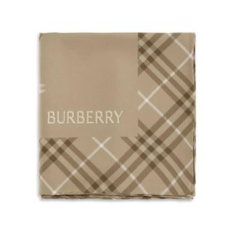 Burberry Homme, Accessoires, Beige, Taille: ONE Size Foulard en soie avec motif &Eacute;questre Archive Knight