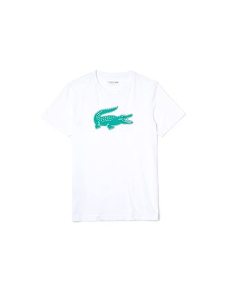Lacoste Sport T-Shirt Regular Fit Herren, Wei&szlig;/Gr&uuml;n, L