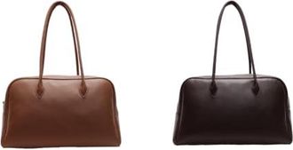 Generic Grand sac &agrave; main carr&eacute; en PU pour femme, bandouli&egrave;re et poign&eacute;e sup&eacute;rieure, couleur unie, id&eacute;al travail et voyage