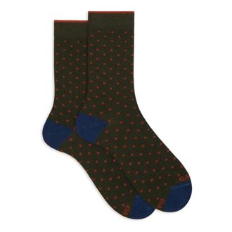 Gallo Gallo, Homme, Sous-vêtements, Multicolore, Taille: M Chaussettes courtes en coton vert à pois pour hommes