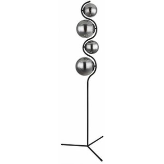 Globo Lighting Lampadaire, salon, verre fum&eacute;, 4 flammes, lampe de chambre, m&eacute;tal noir, 4x E14, DxH 66 x 160 cm