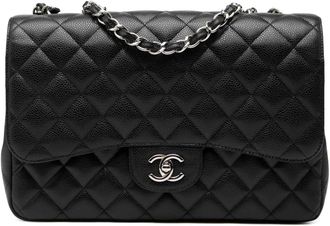 Chanel Hobo Bags - Jumbo Classic Caviar Double Flap - Gr. unisize - in Schwarz - f&uuml;r Damen