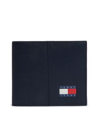 Tommy Jeans Geldb&ouml;rse TOMMY JEANS TJM HERITAGE LEATHER CC & COIN, Herren, nachtblau, Leder, Lederimitat, Textil, Basic, Kleinlederwaren, Unisex Geldbeutel, Portem