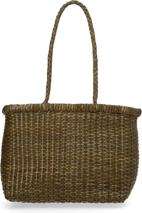 Dragon Diffusion Womens Shoulder Bag B Weave Green Leather