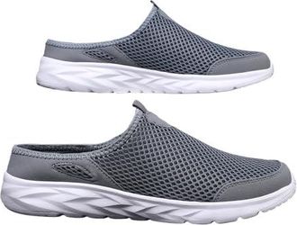 Generic Mules dentraînement en maille pour homme, pantoufles de marche légères et respirantes, semelle antidérapante rembourrée, sabots de sport à dos ouvert,