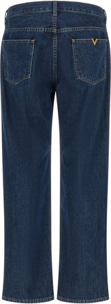 Valentino Garavani Gold-Trimmed Jeans - Blue