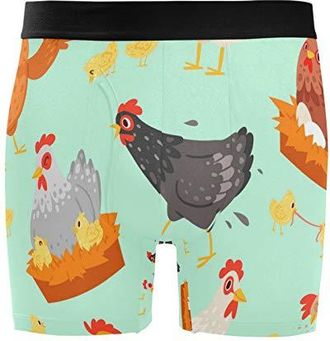 Mnsruu Boxer pour homme - Motif poules - Sous-vêtement respirant - Taille S - Multicolore - S