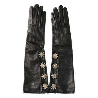 Dolce & Gabbana Femme, Accessoires, Noir, Taille: 6 1/2 IN Long Gloves