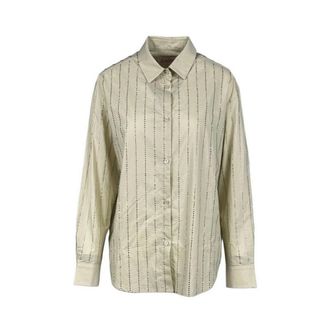MC2 Saint Barth Gestreiftes Strasshemd Meredith - - Blouses & Shirts - Damen - Beige - L