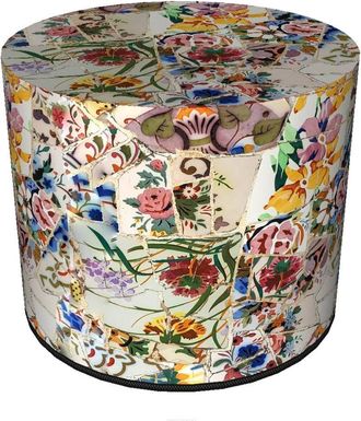 Bertoni Hocker Sitzhocker Pouf f&uuml;r Balkon & Garten Puff Codura Wetterfest 40 x 40 cm Garten Sitzsack Outdoor & Indoor Runder Sitzpouf mit abnehmbarem Bezug Wa