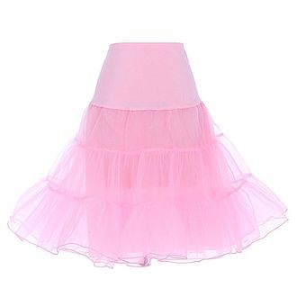 Dresstells Petticoat Unterrock Damen Reifrock Karneval Dirndl 1950er Rockabilly Kleider Pettycode Kurz T&uuml;llrock Fasching Kost&uuml;m Pink XL