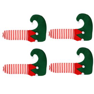 Cabilock 4 St&uuml;ck Tischfu&szlig;&uuml;berz&uuml;ge aus Weichem Material Stuhlfu&szlig;schoner f&uuml;r Stuhlbeine Ger&auml;uschd&auml;mpfend und Bodenschonend Festliche Weihnachtsdekoration f&uuml;r