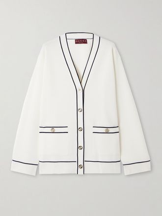 Gucci Cardigan Aus Wolle Mit Paspeln - Weiß