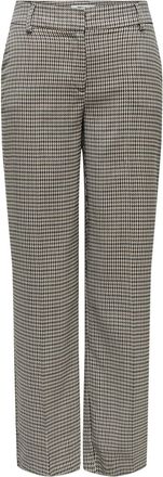 Only Damen ONLLETTIE MW STR Check Pant TLR Hose, Cloud Dancer/Checks:Tannin & Cornet Blue & Night Sky & Peat, 38W x 32L