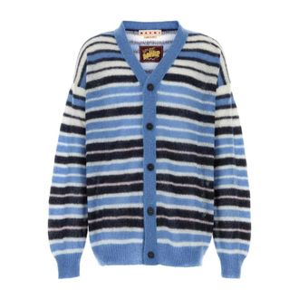 Marni Bestickte Mohair-Mischung Strickjacke - - Knitwear - Herren - Mehrfarbig - L